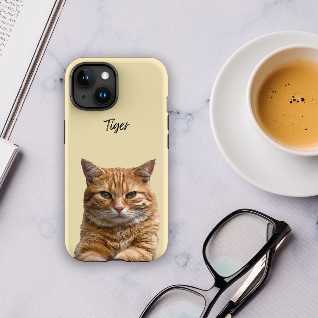 Custom Cat Phone Case With Cat Face Cat Portrait Phone Case Gift for ...