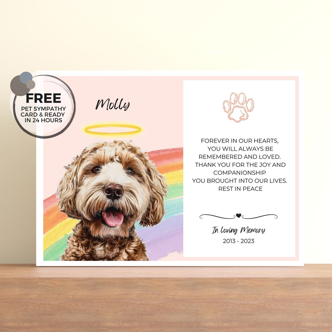 Dog Memorial Gift in Memory of Dog Pet Portrait DIGITAL Pet Loss Gifts ...