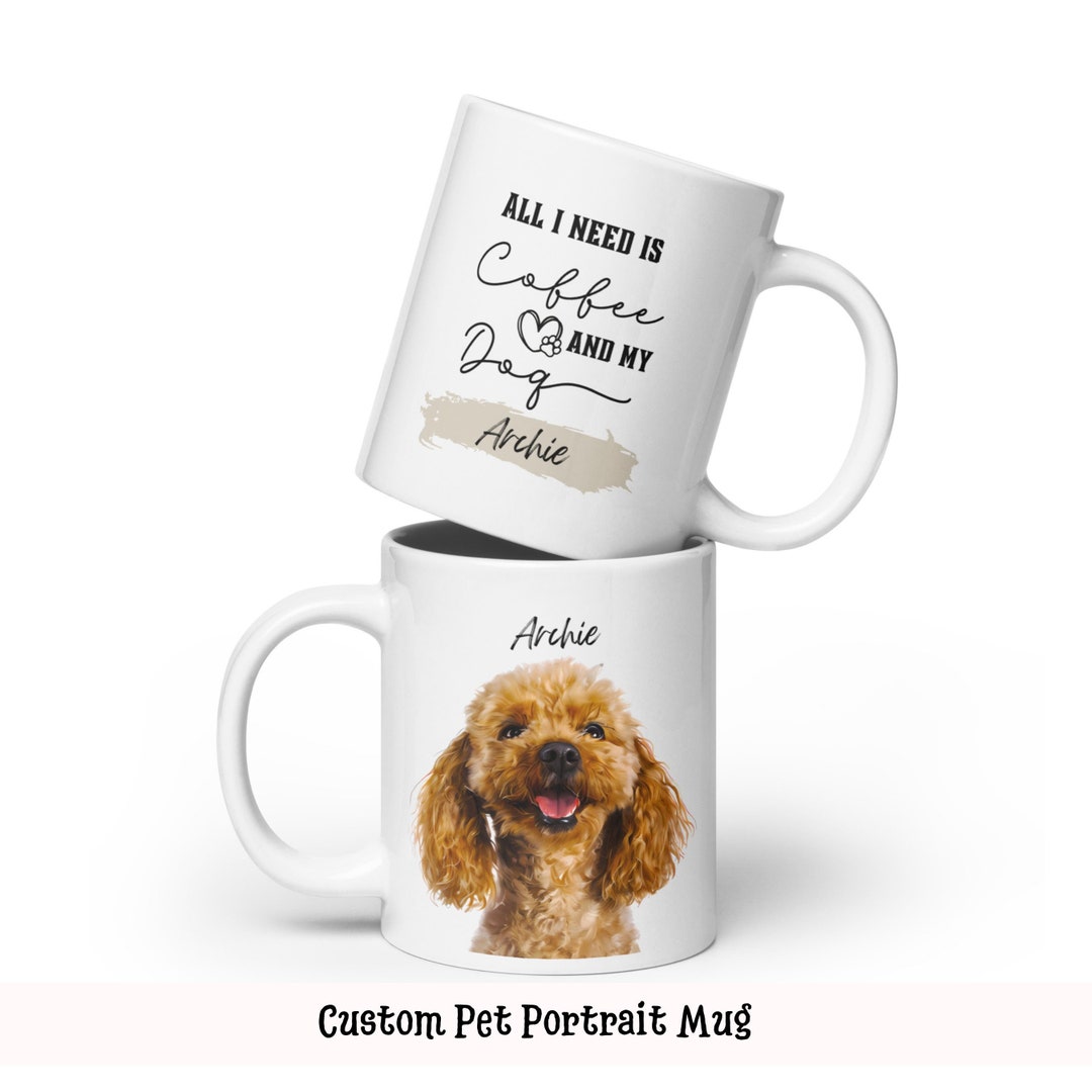 Custom Pet Mug With Pet Face Christmas Gift for Pet Owners Pet Portrait ...
