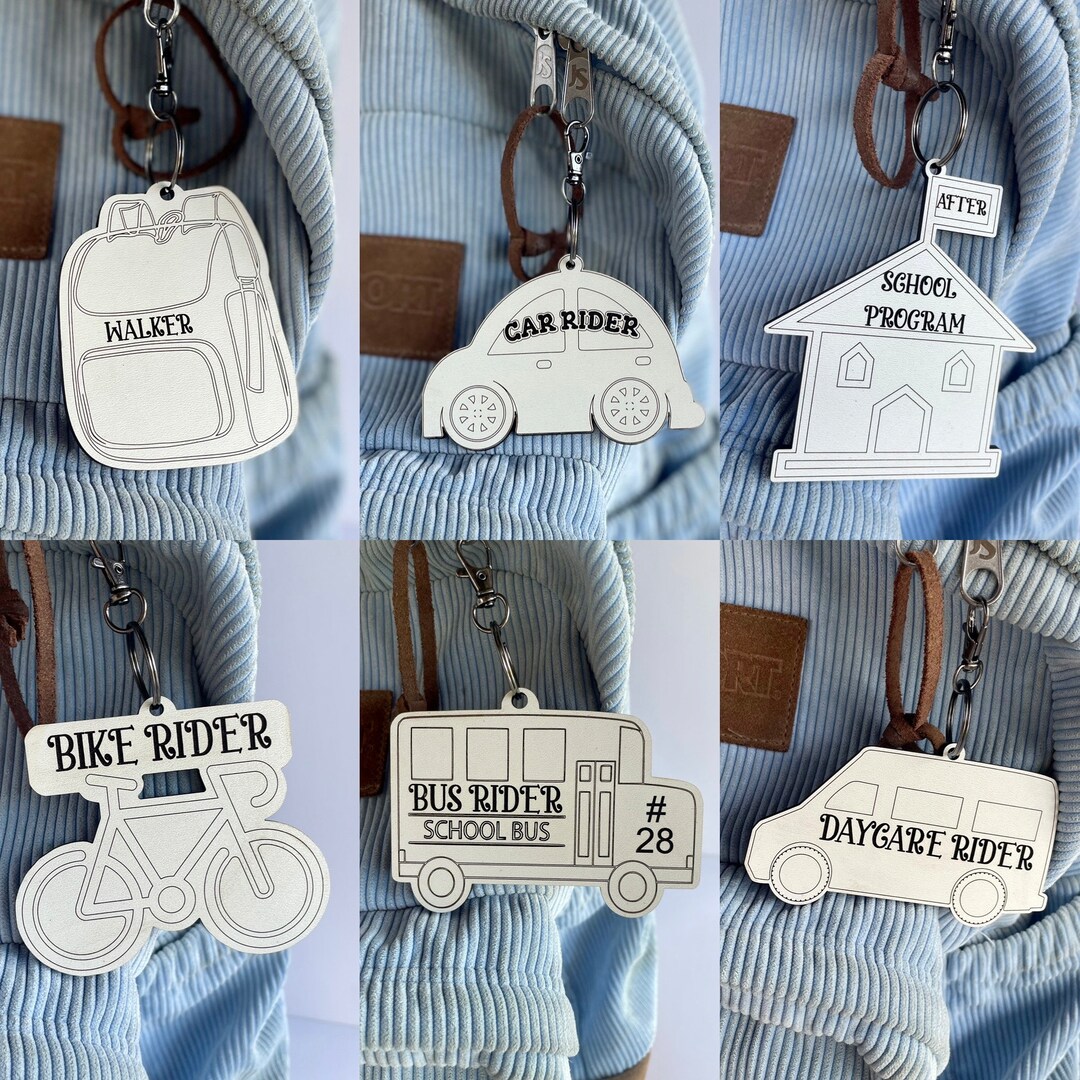Backpack Tags Bus Rider, Car Rider, Bike Rider, Daycare Rider, Walker ...