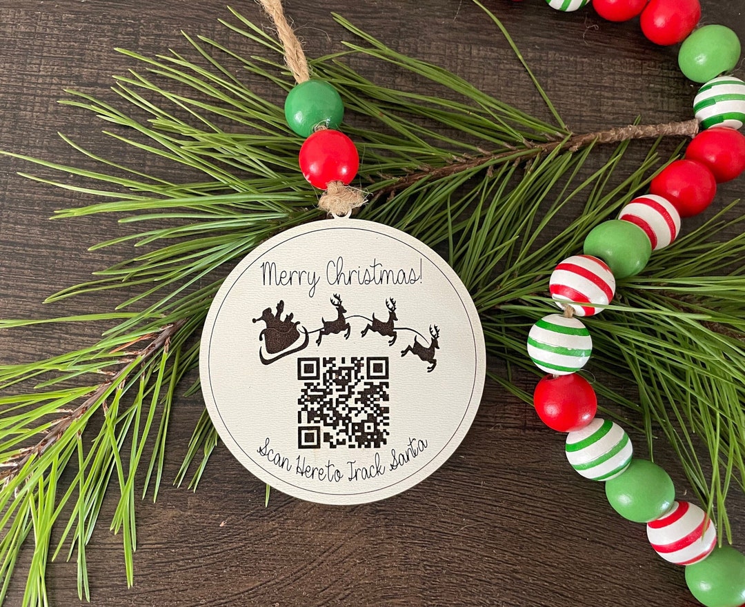 Santa Tracker Ornament, QR Code Tracker, Santa's Sleigh, Magical ...