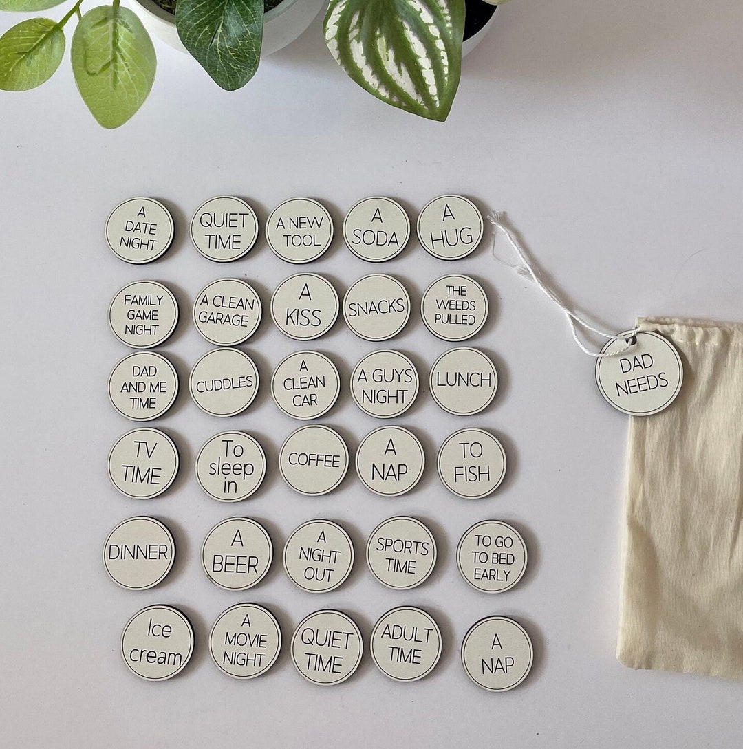 Dad Tokens, Father's Day Tokens, Dad Needs, Gift for Dad - Etsy