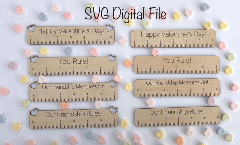 Valentine Ruler SVG, Laser Cut School Gift (digital File) - Etsy