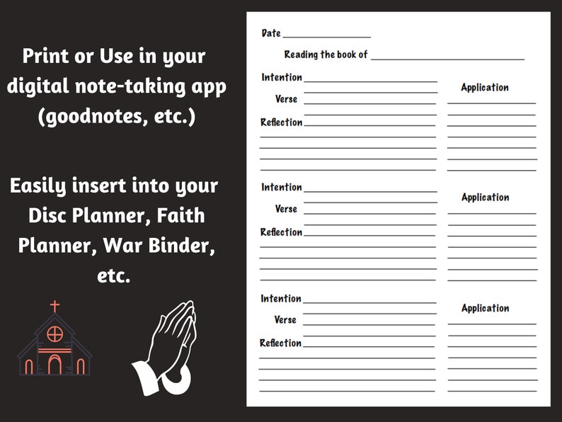Daily Devotional & Bible Study Printable or Digital Sheets for Faith ...