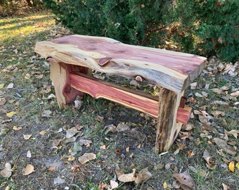 Live Edge Waterfall Bench | Etsy