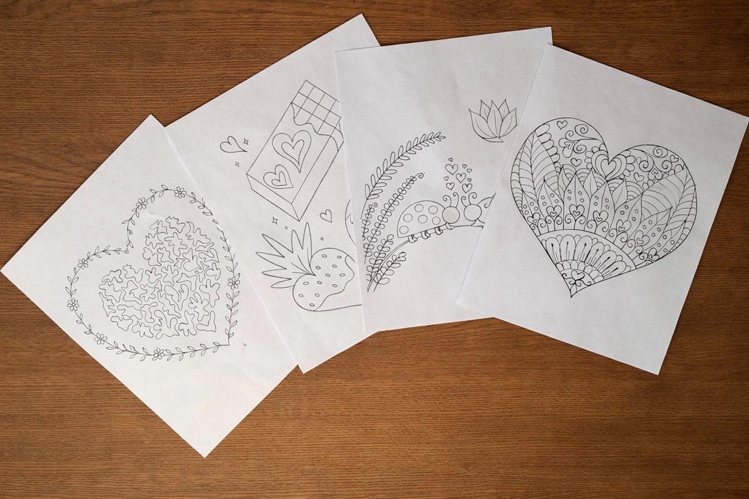 Mini Valentine Coloring Bundle | Printable Valentine Coloring Pages ...