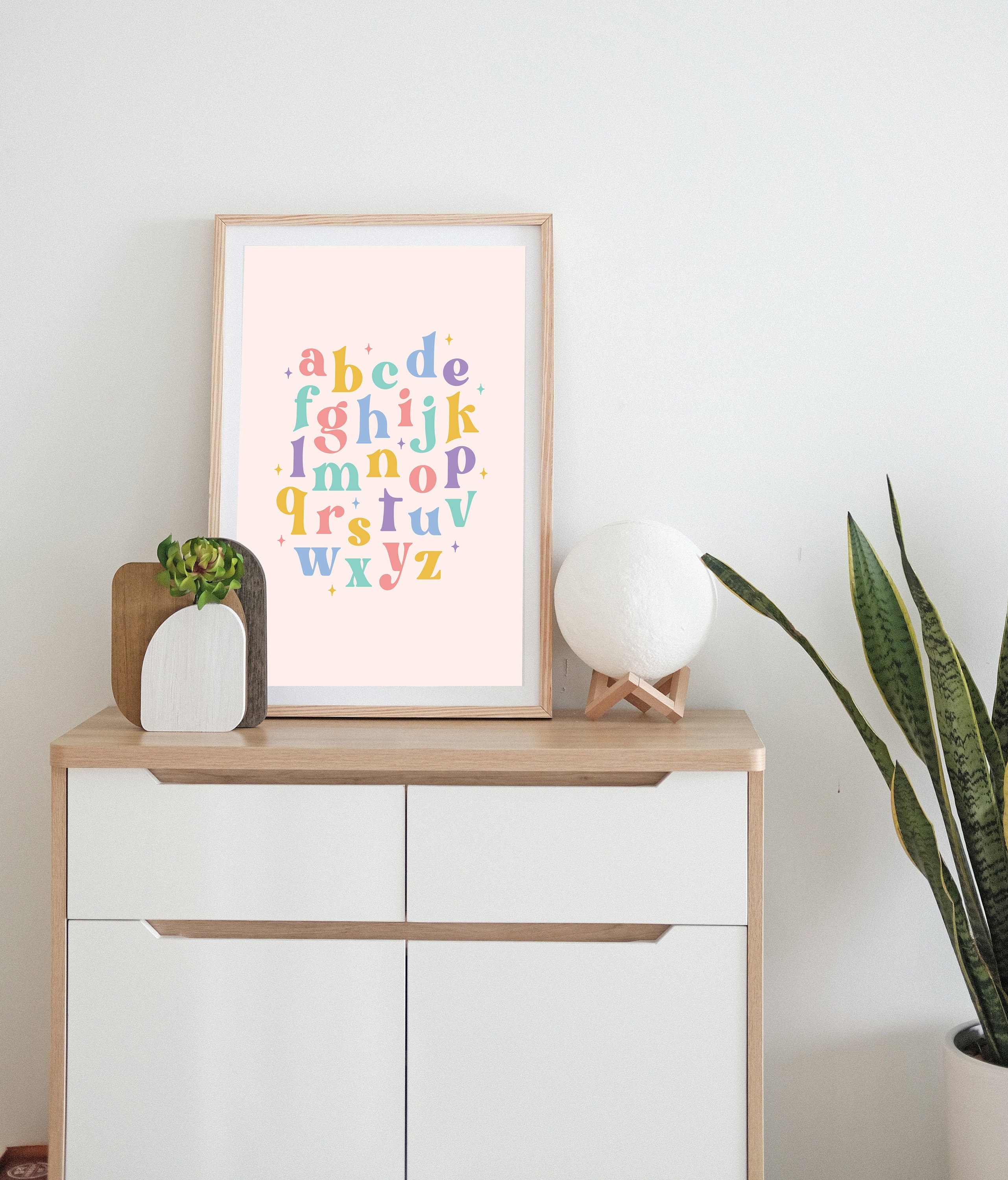 Alphabet Poster Instant Download Mid-century Pastel - Etsy