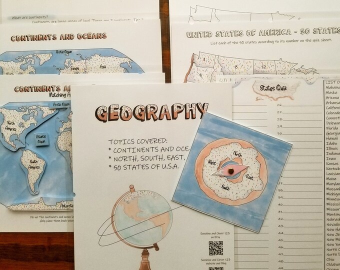 Continents and Oceans Homeschool Printable Geography Unit - Etsy