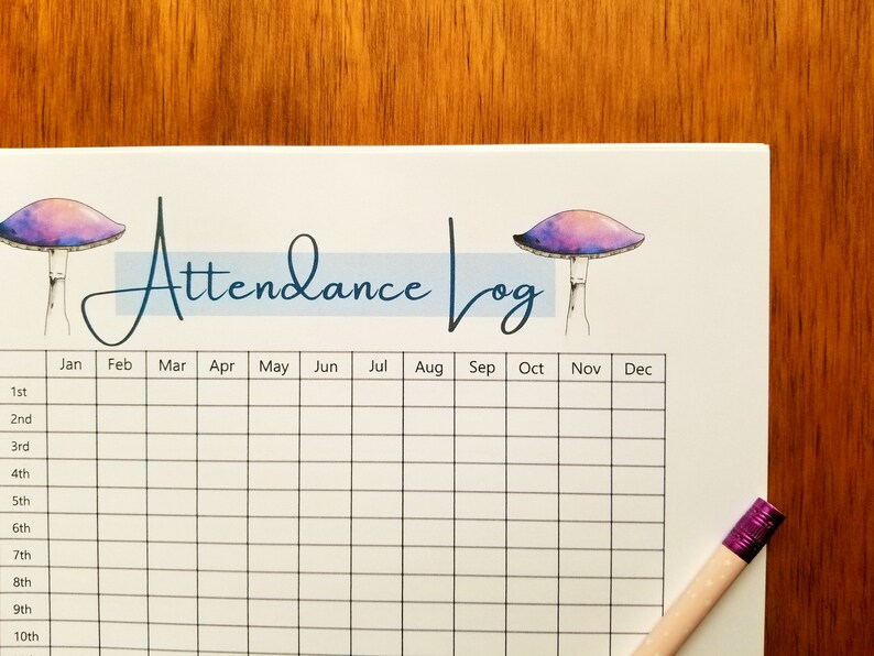 Attendance Tracker Attendance Log Homeschool Attendance Record ...