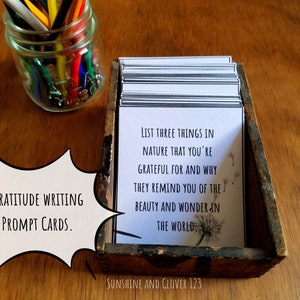 Printable Gratitude Journal Prompt Cards Self Reflection Journaling ...