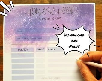 Homeschool Report Card - Etsy
