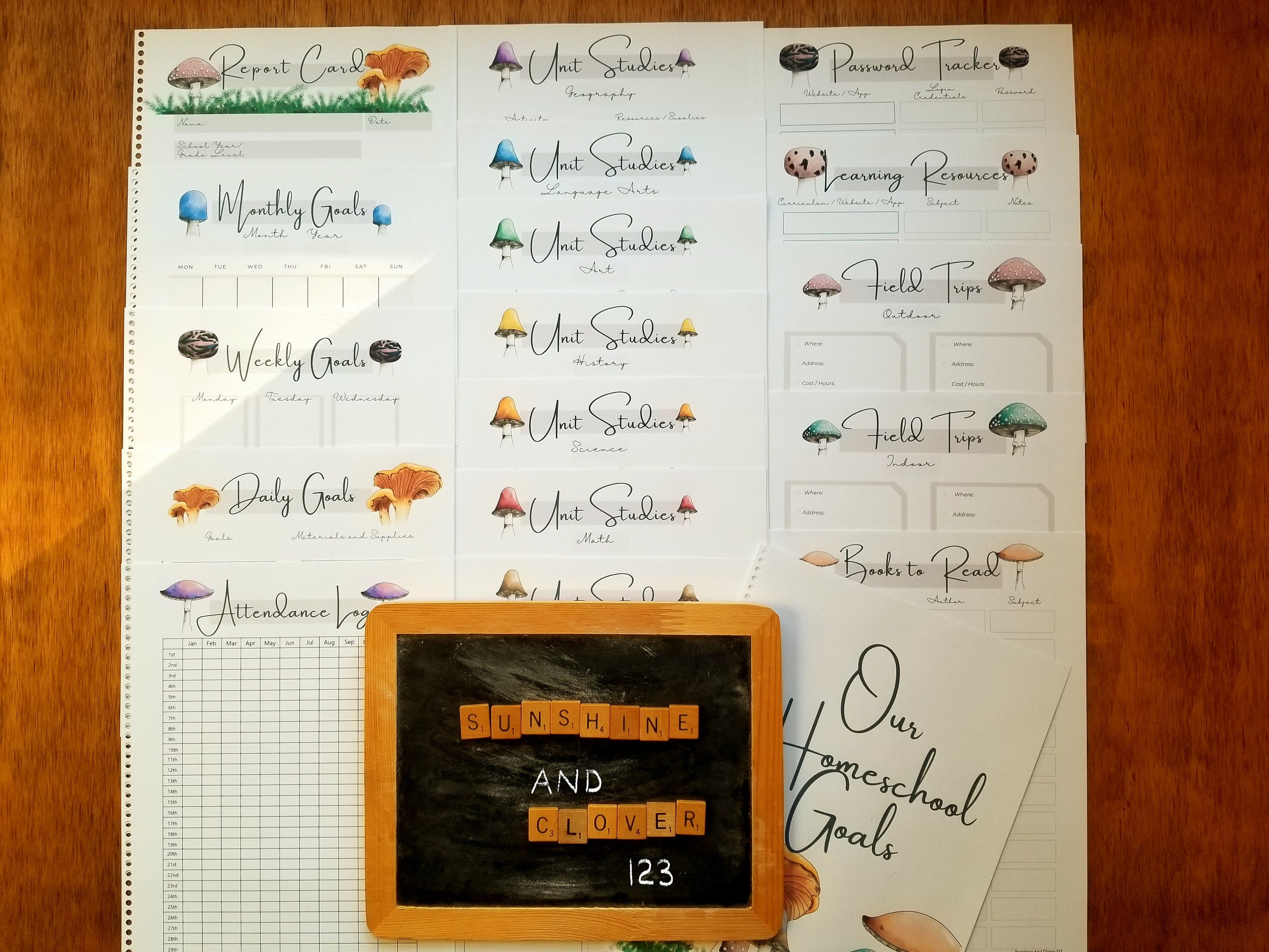 Homeschool Planner Printable Mushroom Planner Downloadable - Etsy