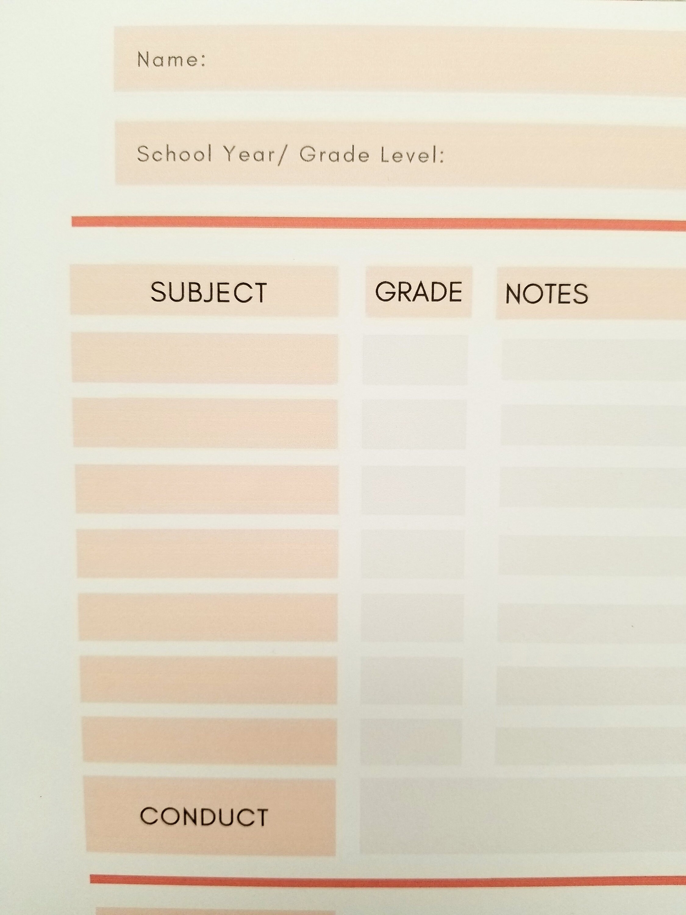 Editable Report Card, Printable Grade Card in Mushroom Red Theme ...