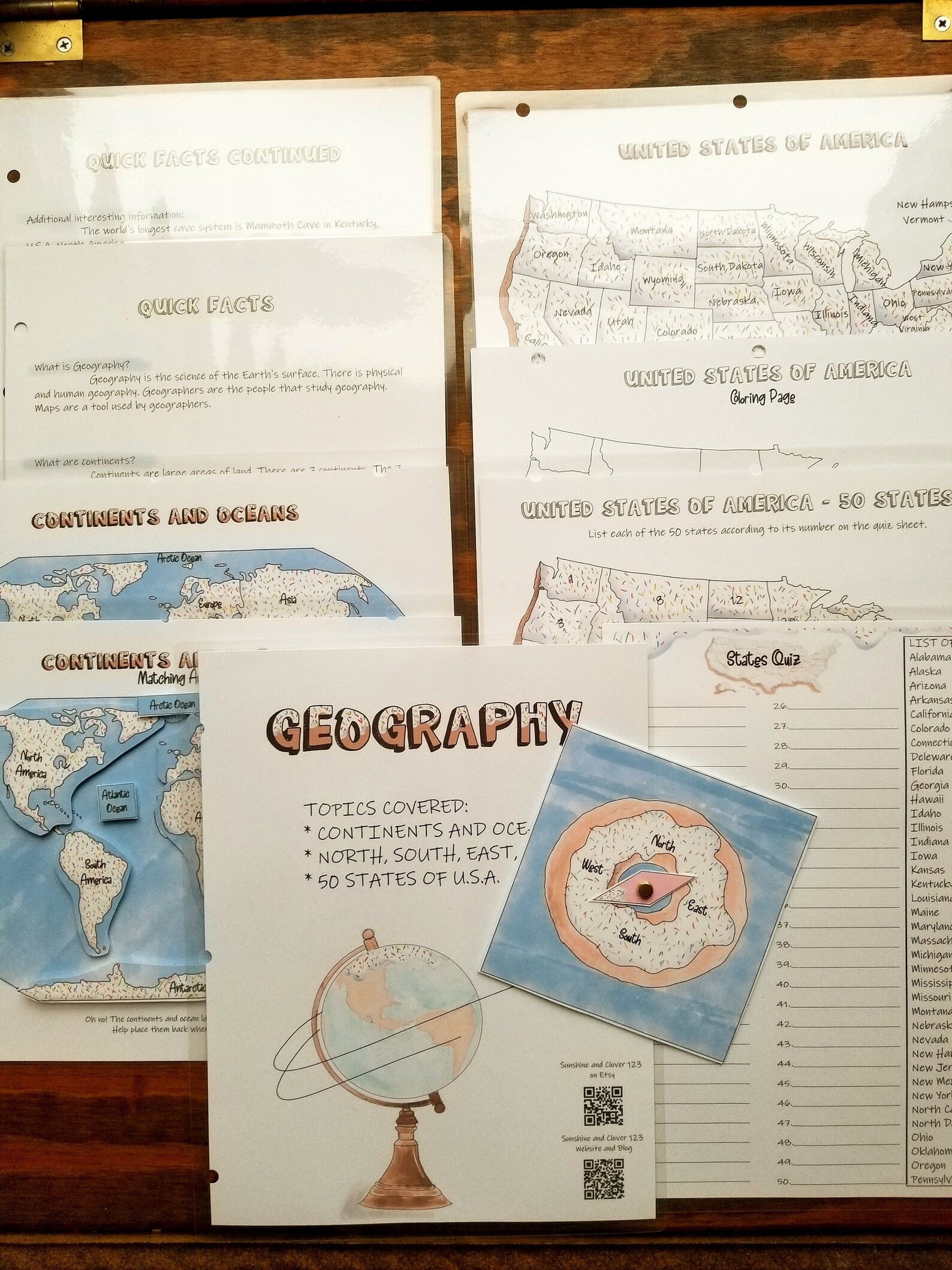 Continents and Oceans Homeschool Printable, Geography Unit Study ...