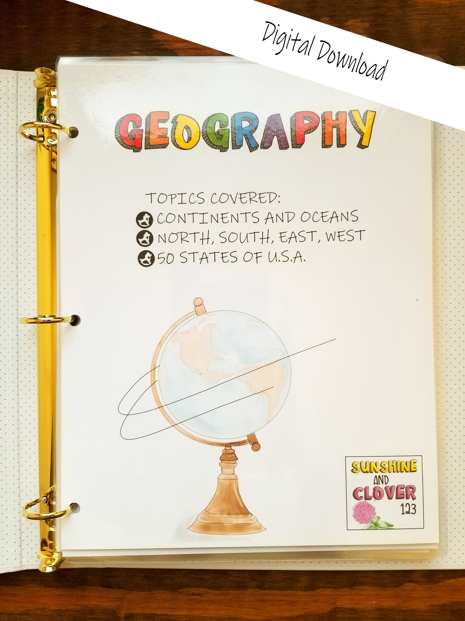 Continents and Oceans Unit Study World Map Digital Download - Etsy