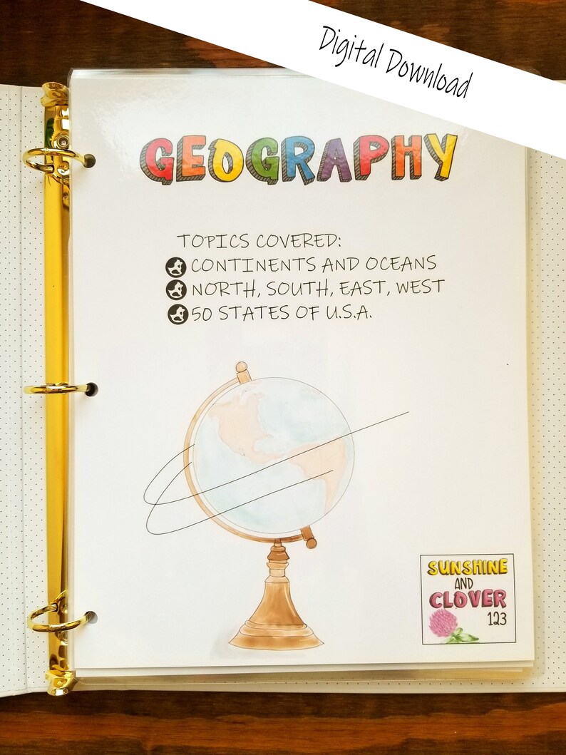 Continents and Oceans Unit Study World Map Digital Download - Etsy