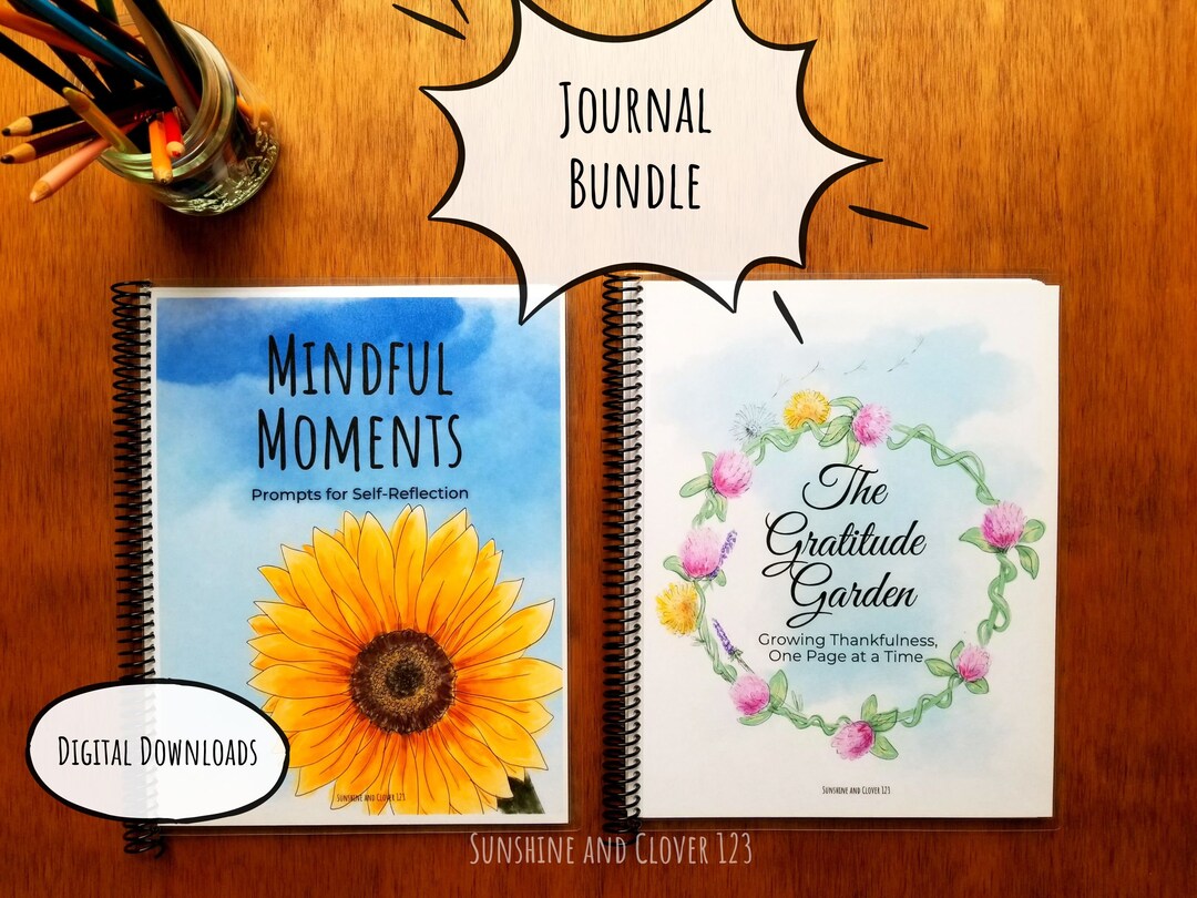 Printable Journal Bundle Gratitude Journal Self Reflection Journal ...