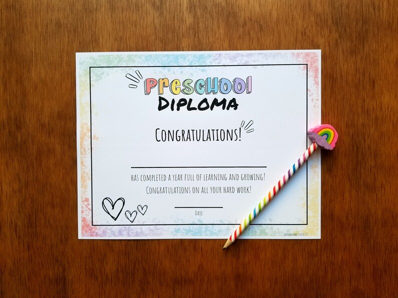 Printable Diploma Editable Certificate of Completion Printable ...