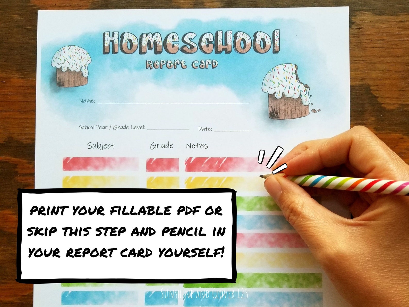 Report Card for Homeschoolers Printable Homeschool Grade Card Fillable ...