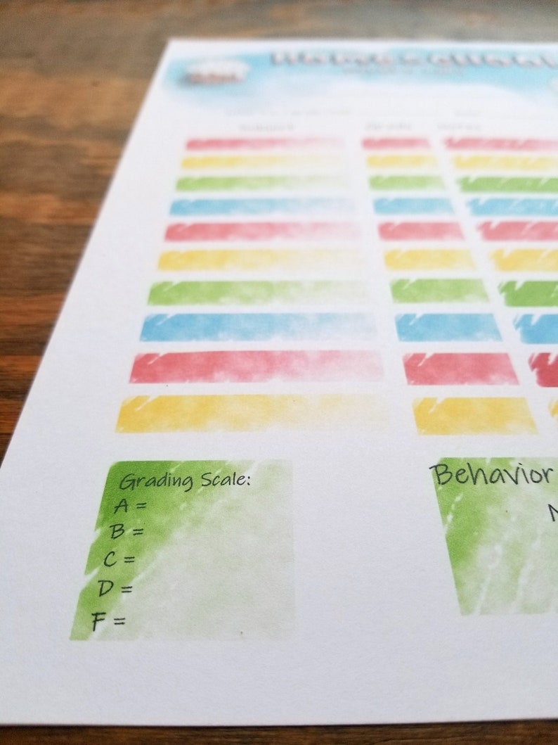 Report Card for Homeschoolers Printable Homeschool Grade - Etsy