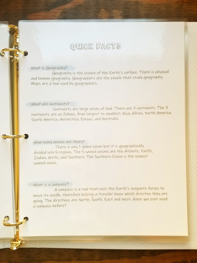 Continents and Oceans Unit Study World Map Digital Download - Etsy