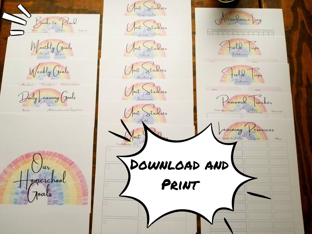 Rainbow Homeschool Planner, Organization for Homeschoolers, Daily ...