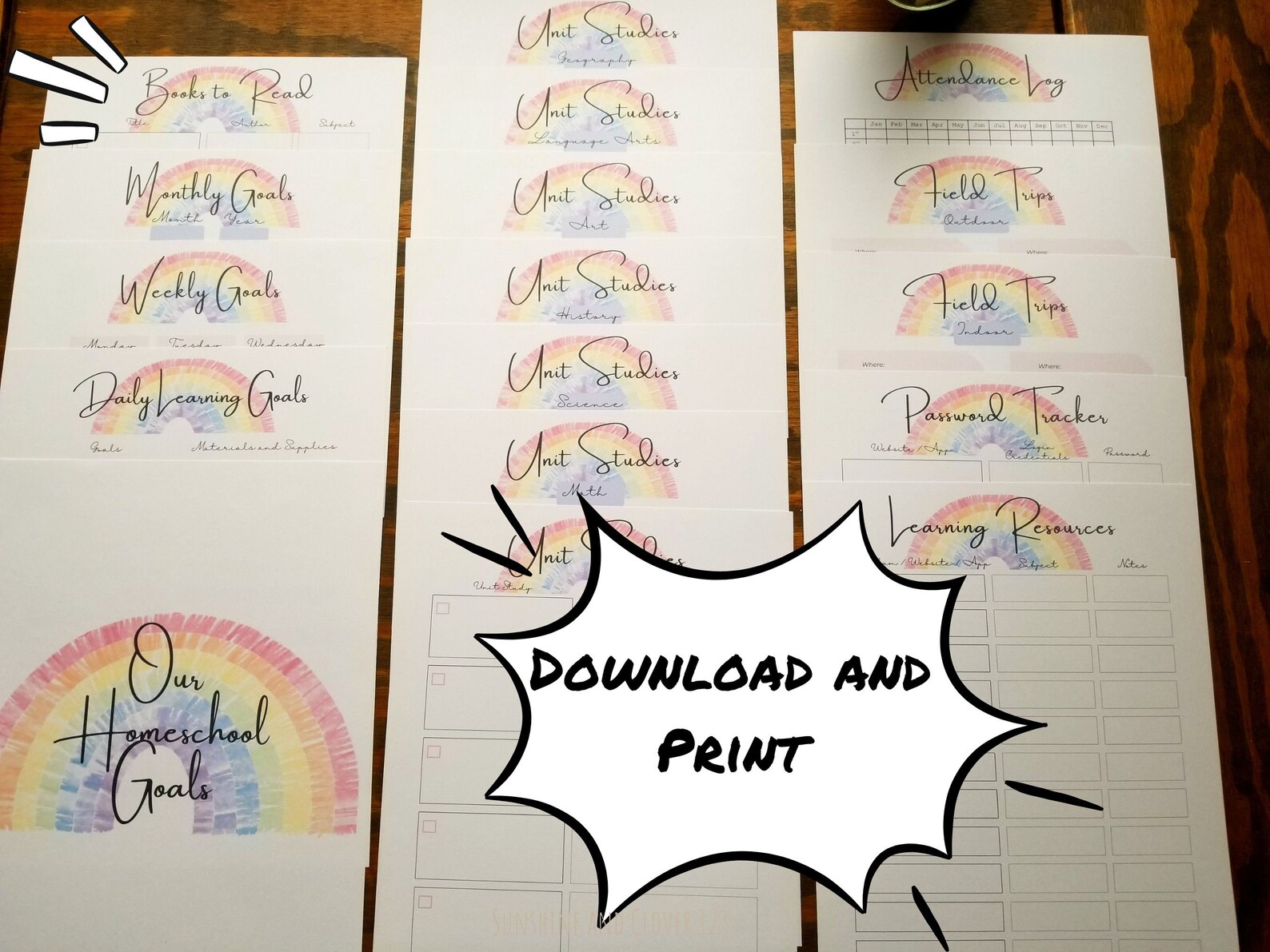 Rainbow Homeschool Planner Organization for Homeschoolers - Etsy