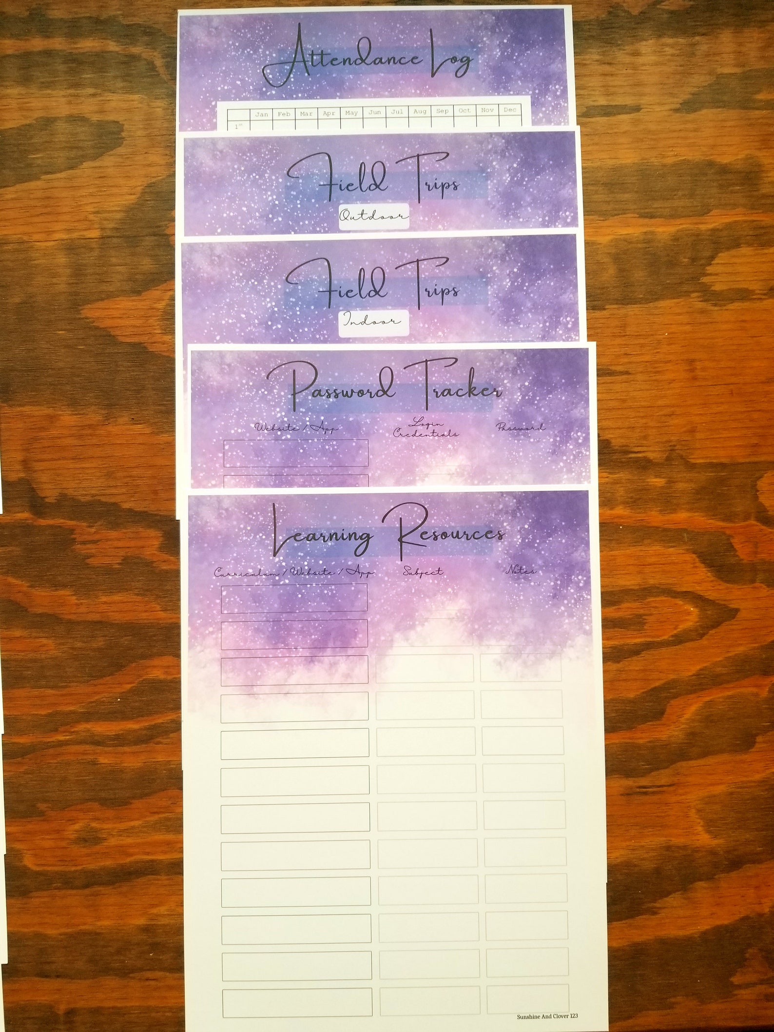 Homeschool Planner, Printable Homeschool Organizer, Blue Galactic ...