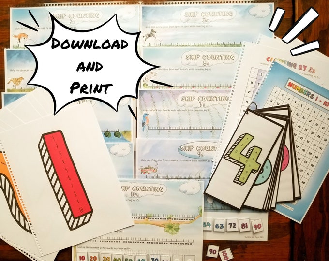 Grade 2-3 Math - Skip Counting Worksheet - DIGITAL DOWNLOAD , Math ...