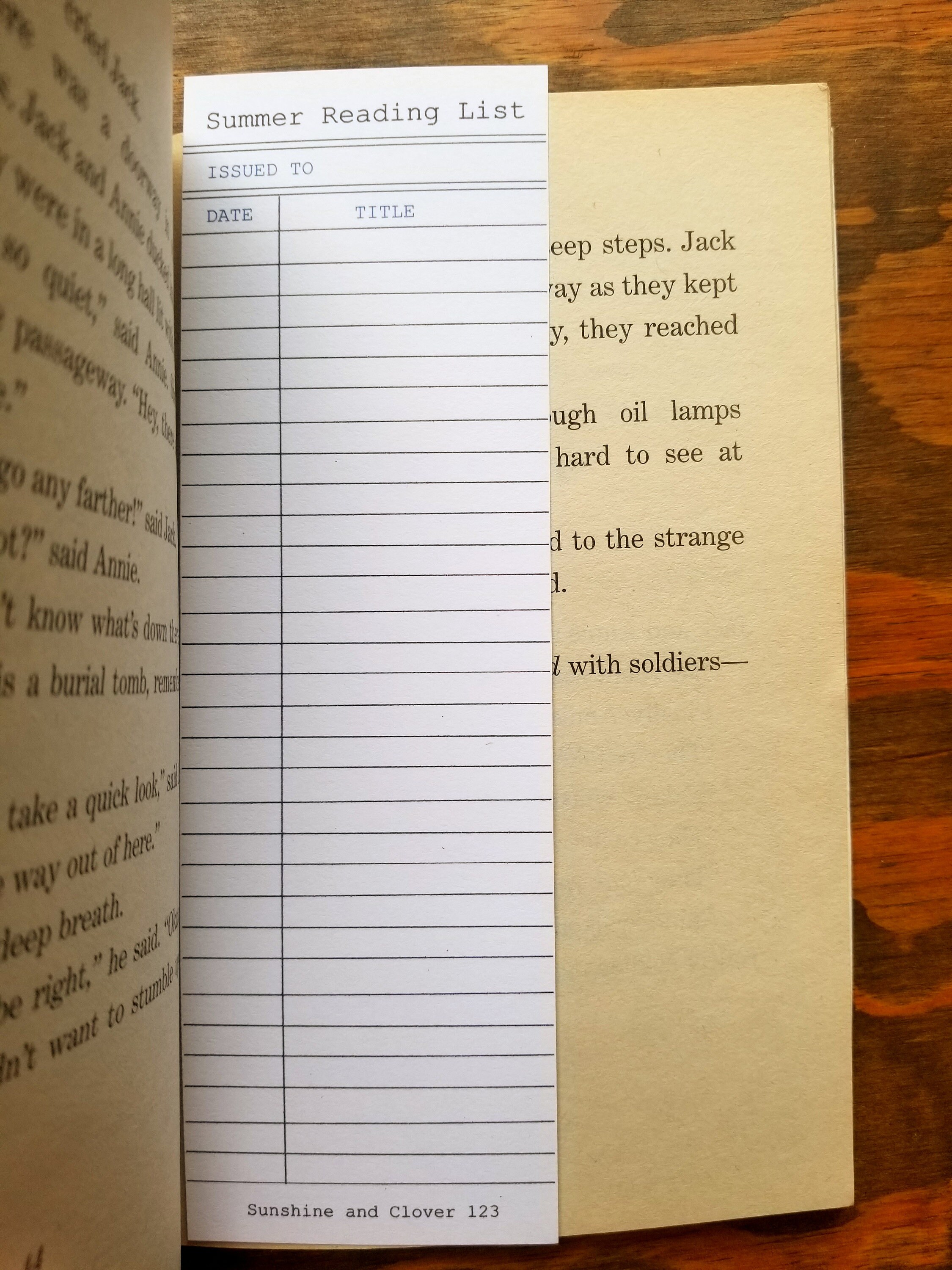 Printable Library Checkout Card Bookmark, Summer Reading Log Bookmark ...