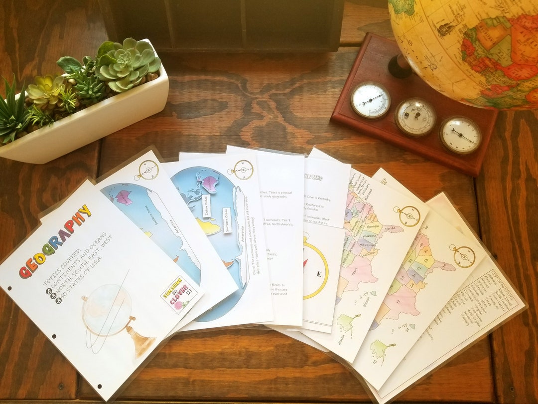 Continents and Oceans Unit Study, World Map Digital Download ...