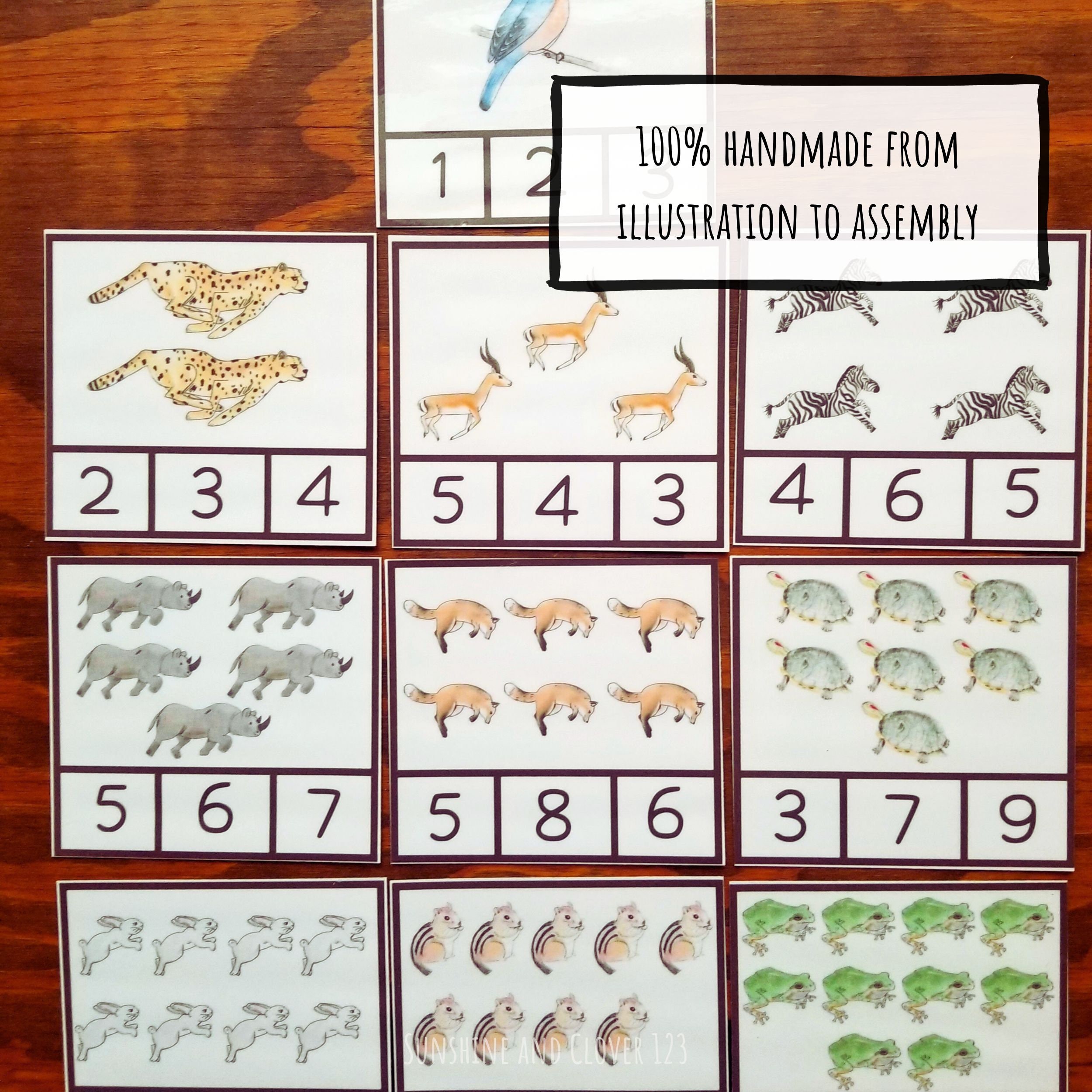 Preschool Numbers Activity Preschool Montessori Toy Count and Clip ...