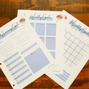 Printable Homeschool Planner Mushroom Blue, Homeschool Goals Expanded ...