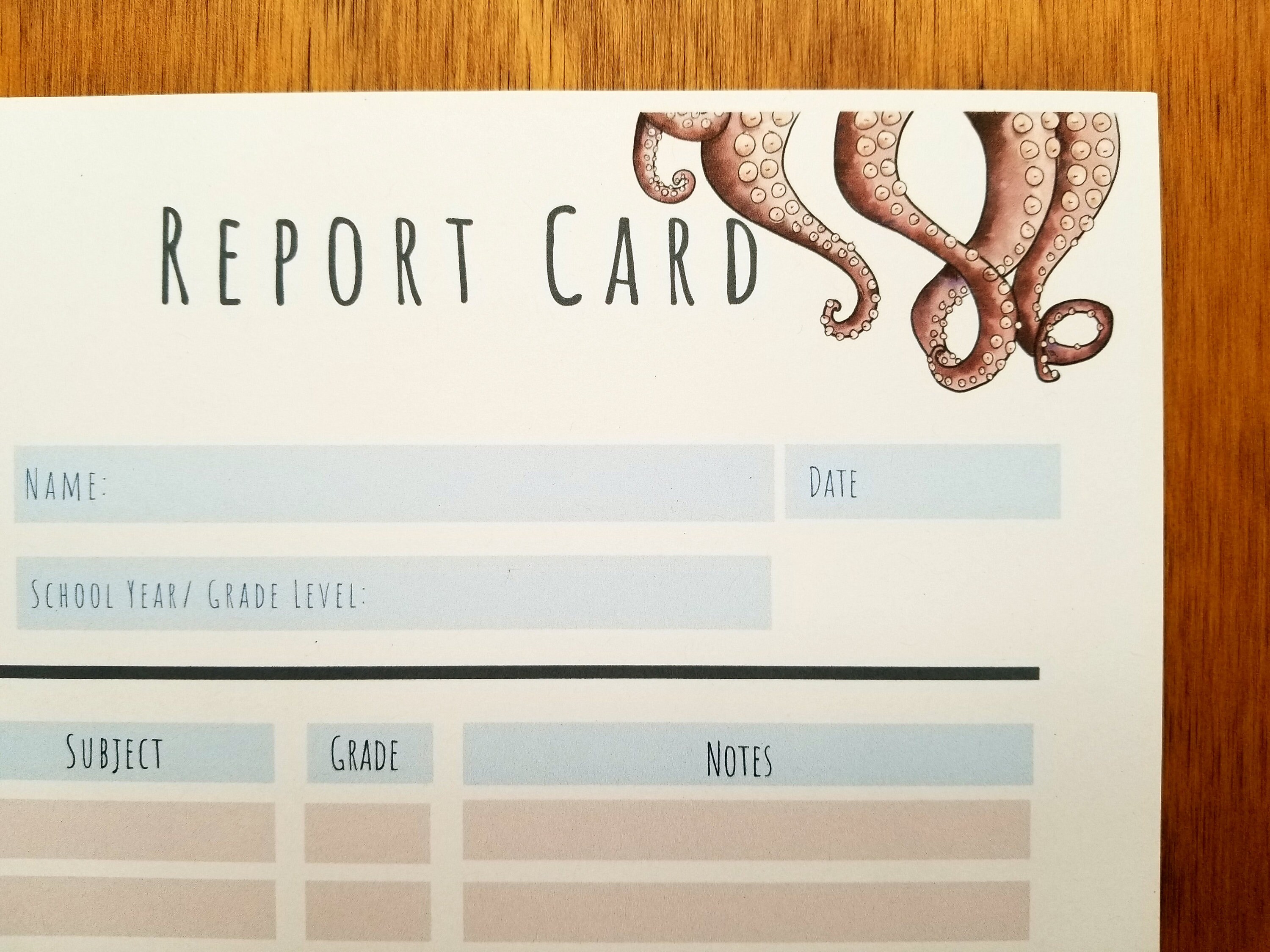Homeschool Report Card Homeschool Grade Card Homeschool Supplies ...