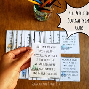 Printable Gratitude Journal Prompt Cards Self Reflection Journaling ...