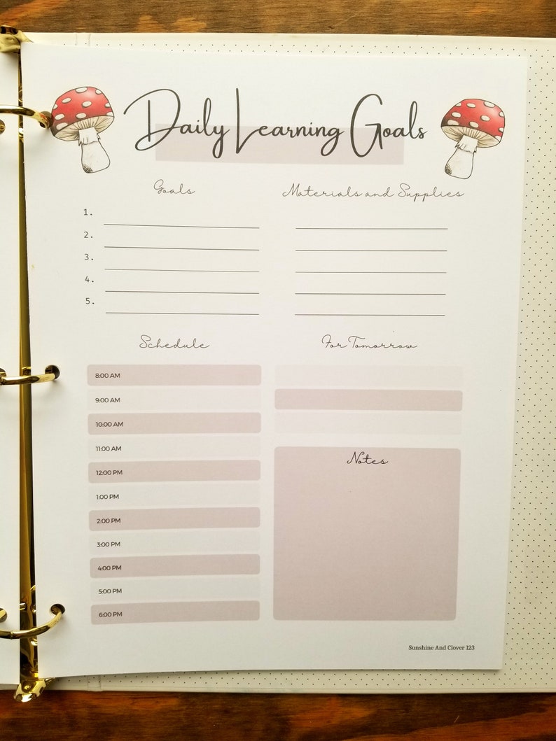 Printable Homeschool Planner Mushroom Brown Expanded Version - Etsy