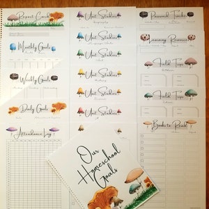 Homeschool Planner Printable, Mushroom Planner, Downloadable Planner ...
