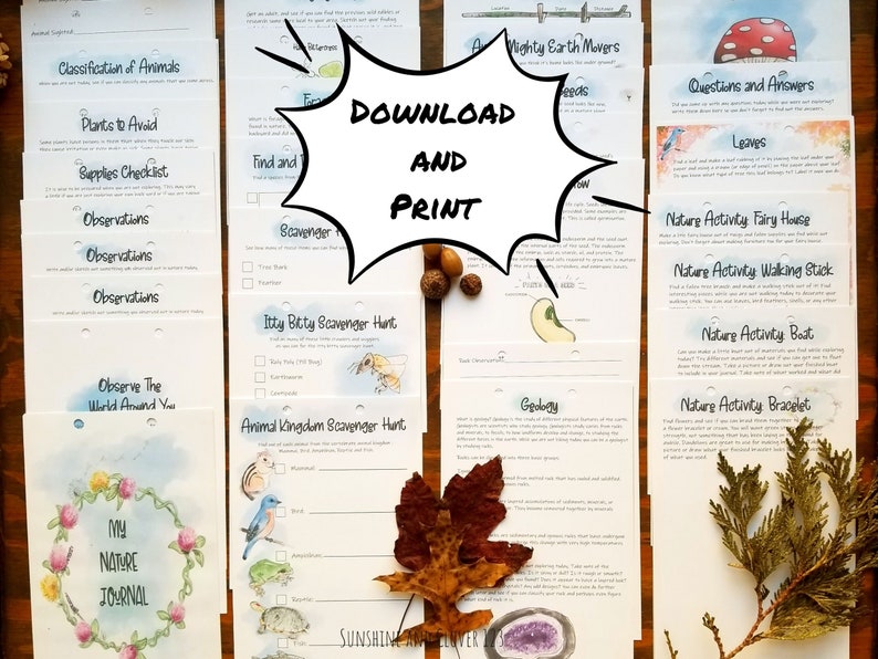 Nature Journal, Printable Nature Booklet, Outdoor Activities for Kids ...