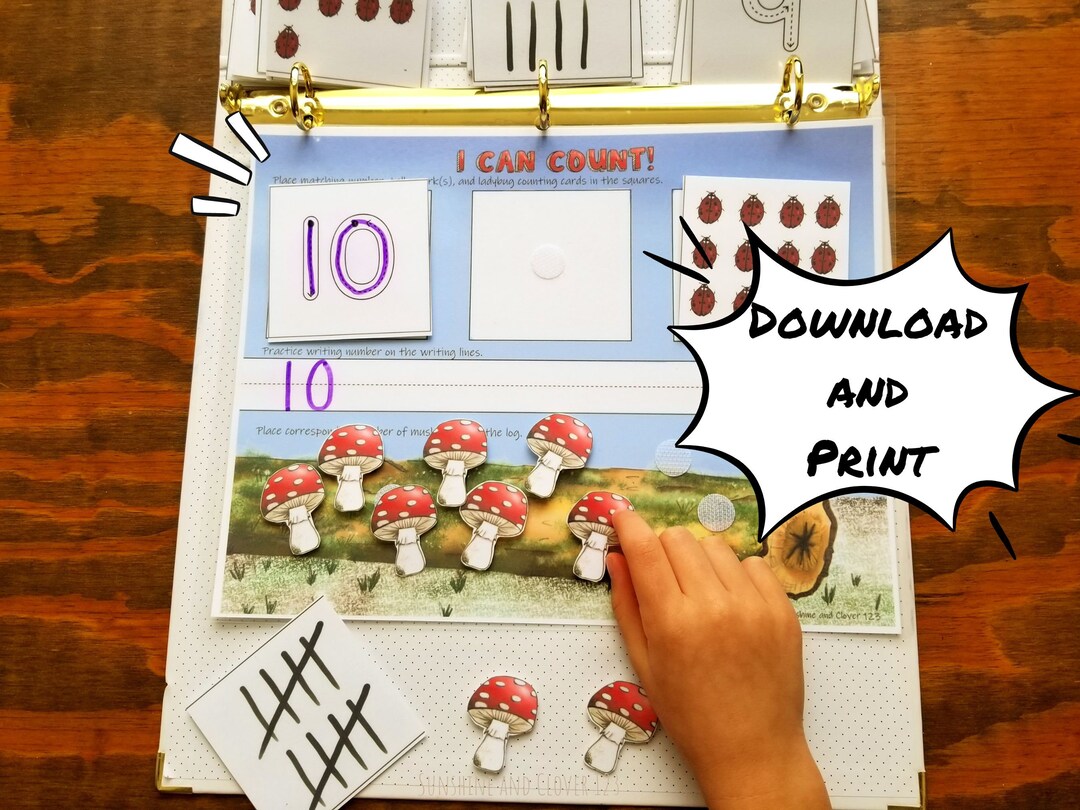 Preschool Number Activity, Toddler Counting 1-10, Montessori Numbers ...