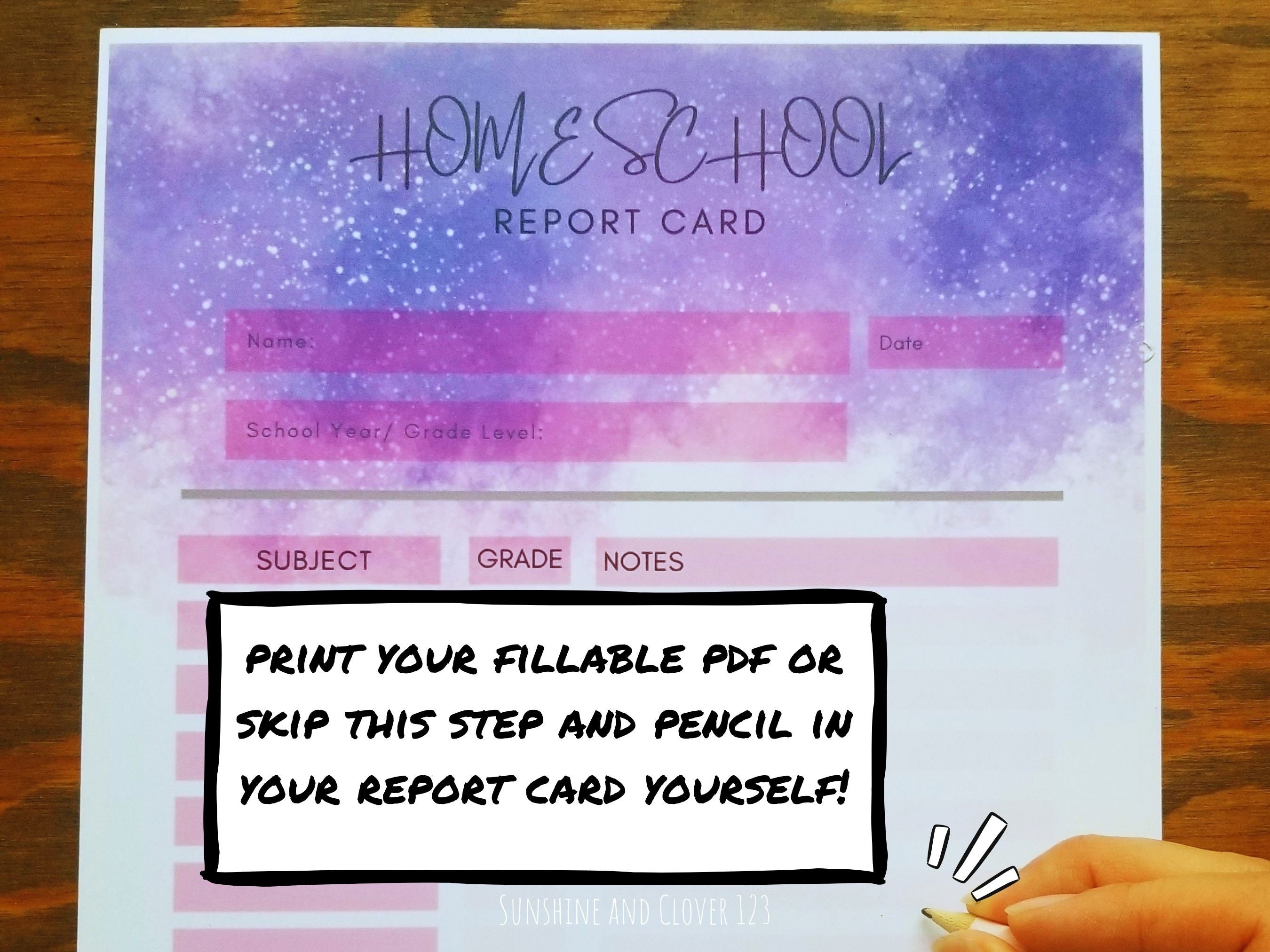 Fillable Report Card Printable Grade Card, Editable Academic Progress ...