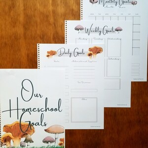 Printable Homeschool Planner, Daily Weekly Monthly Scheduler, Mushroom ...