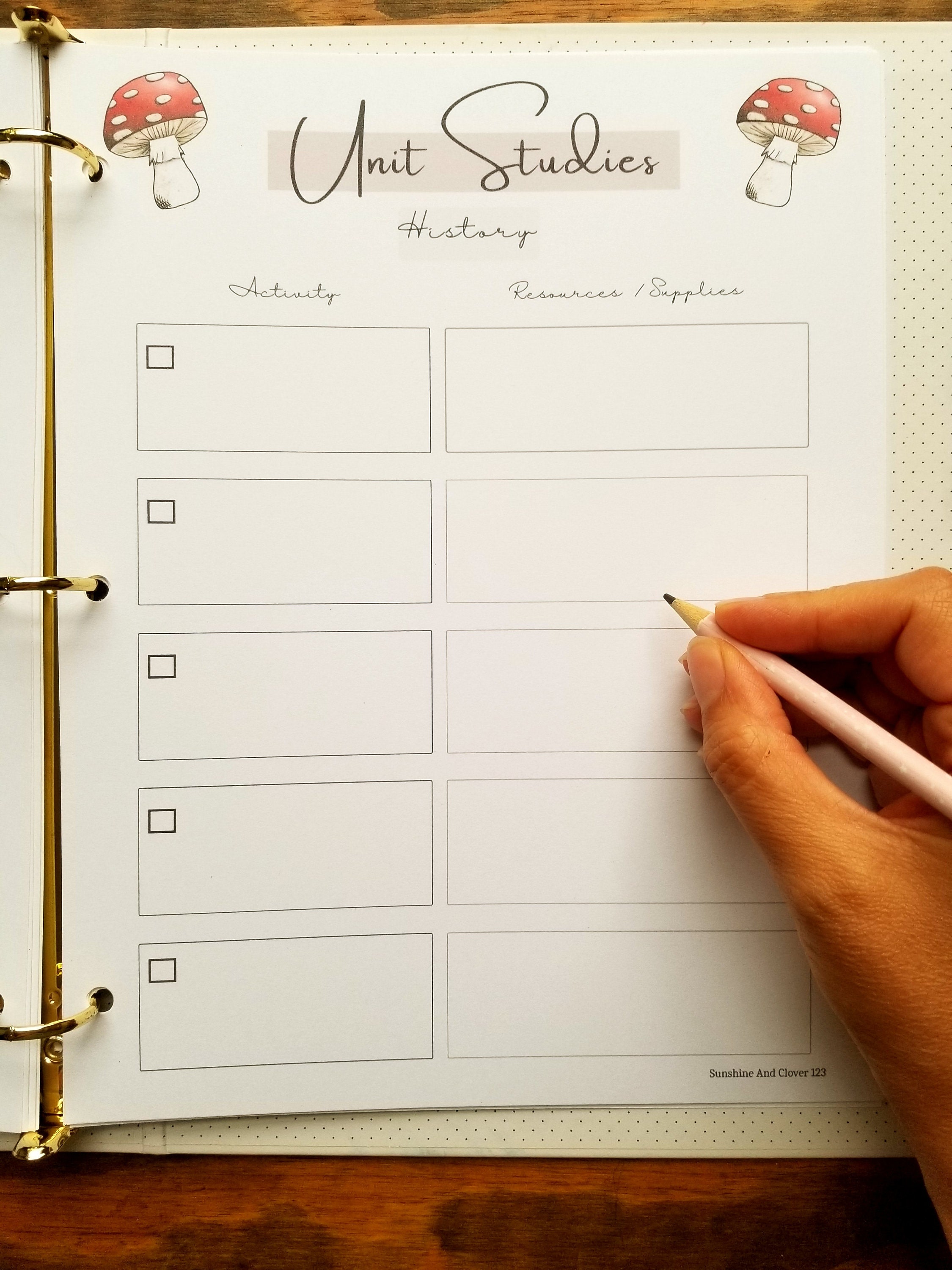 Printable Homeschool Planner Mushroom Brown Expanded Version, Goals for ...