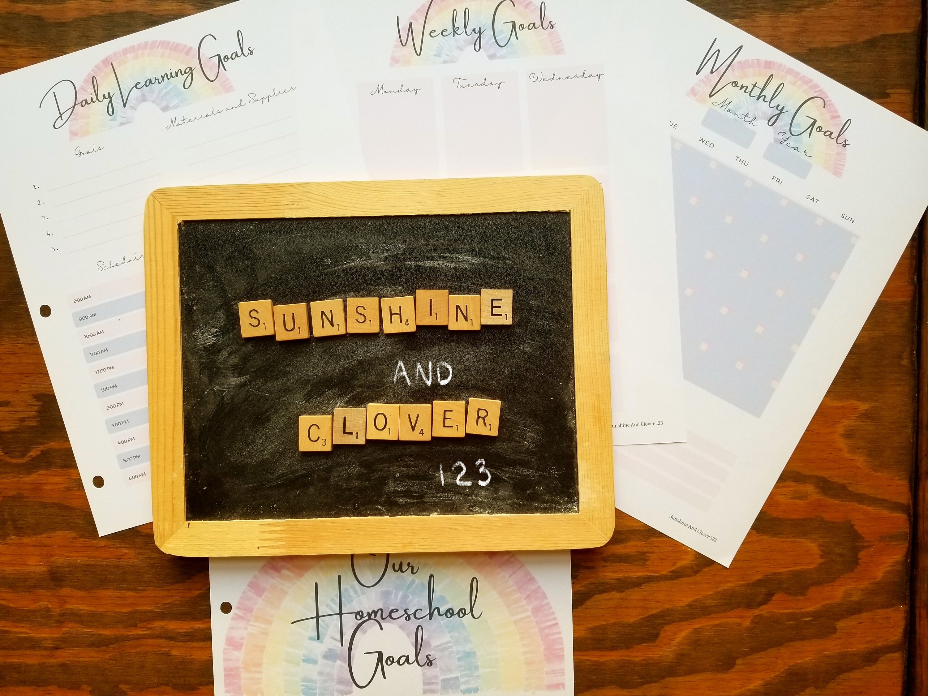 Rainbow Themed Daily Weekly and Monthly Homeschool Planner - Etsy