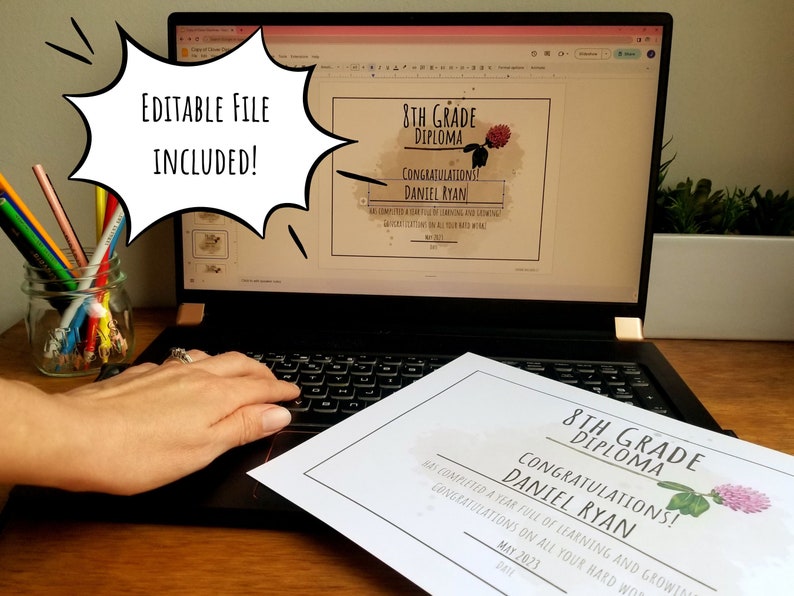 Diploma Printables Editable Digital Diploma Printable Certificate of ...