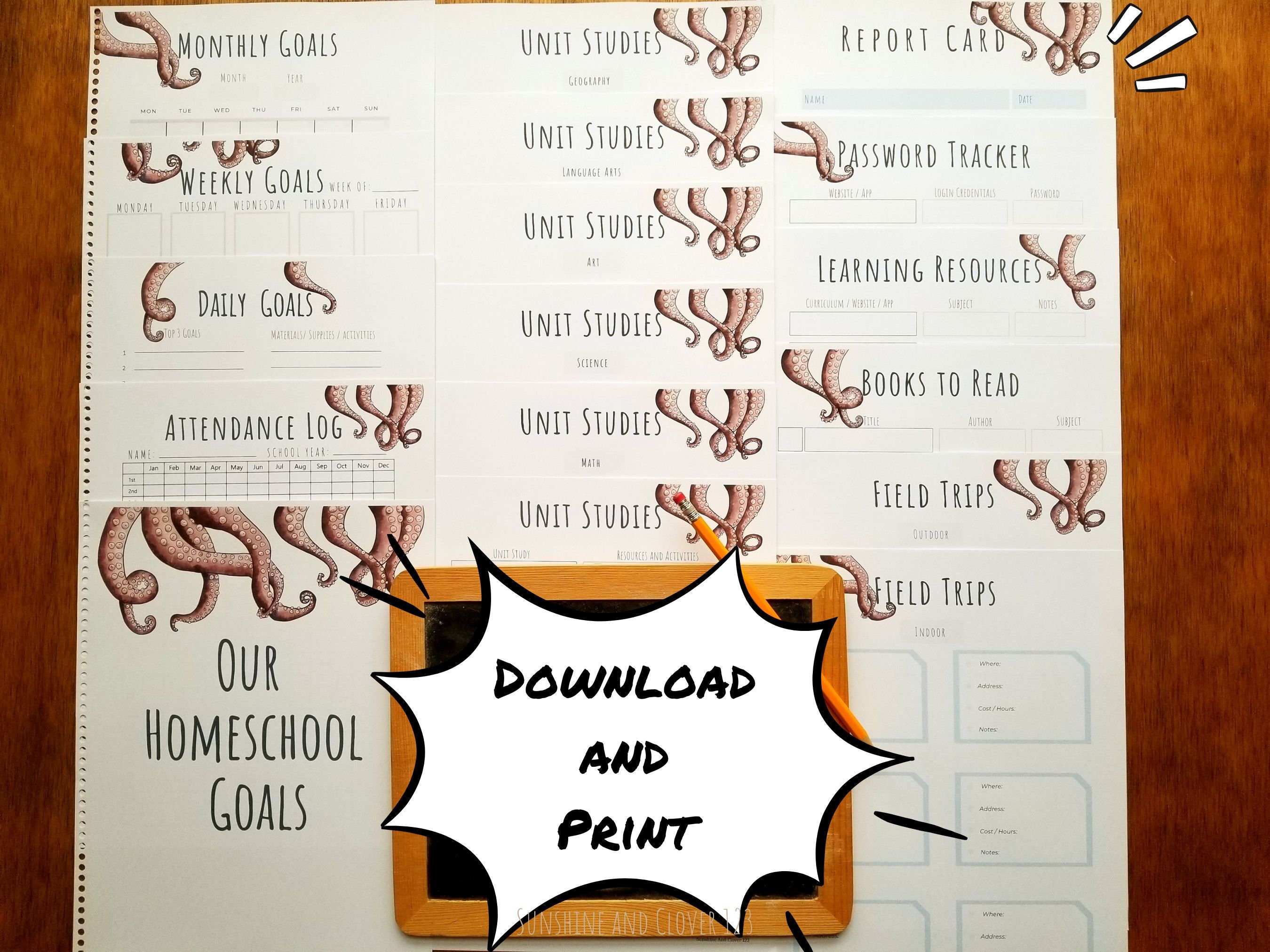 Printable Homeschool Planner Lesson Planner Download and Print Planner ...