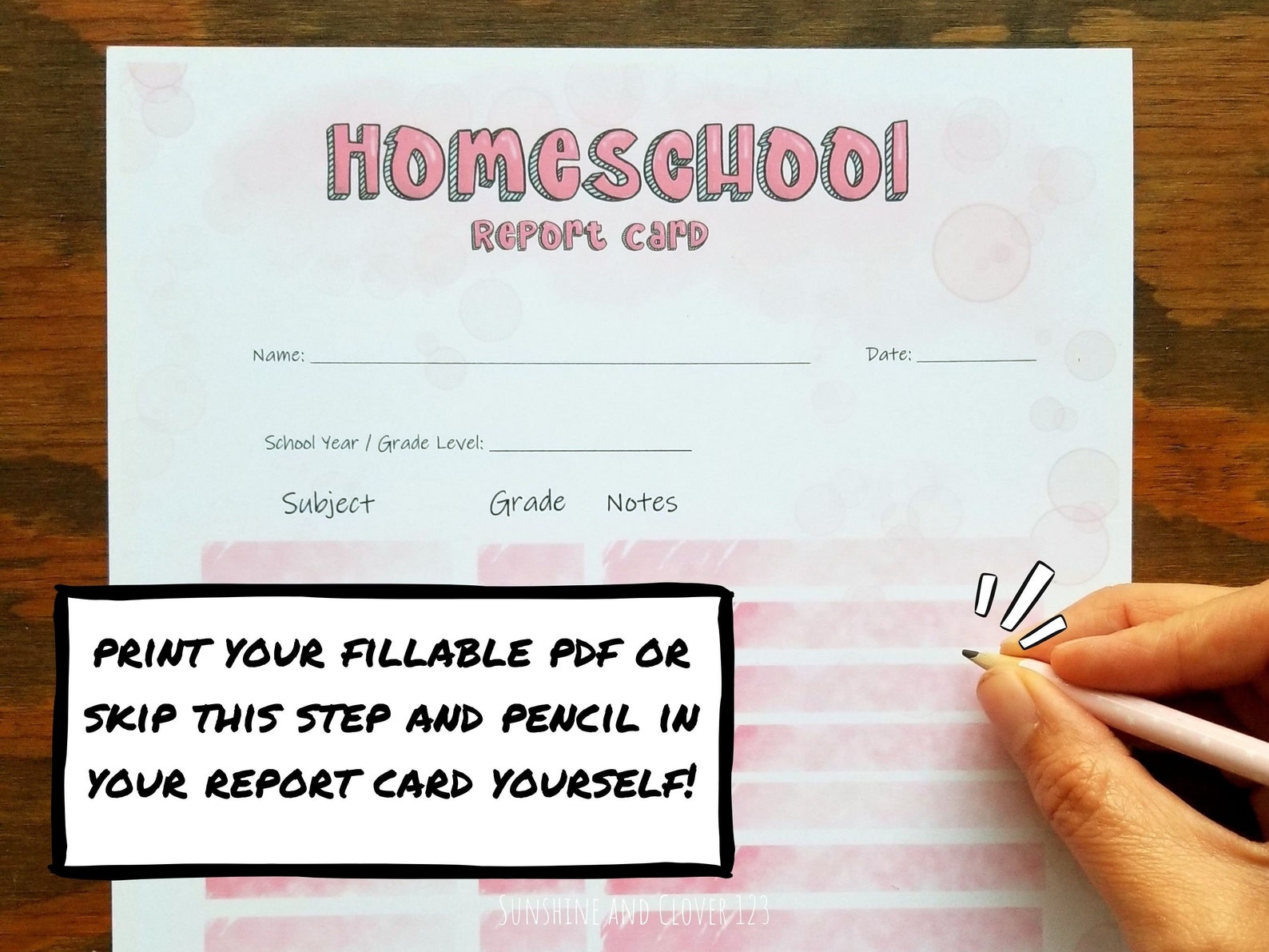Printable Homeschool Grade Card Report Card for - Etsy