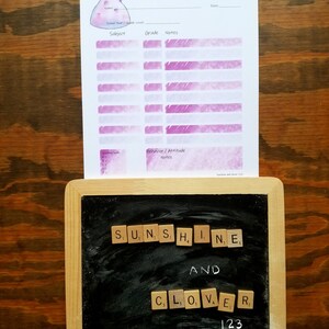 Report Card for Homeschoolers Printable Grade Card Pink and | Etsy