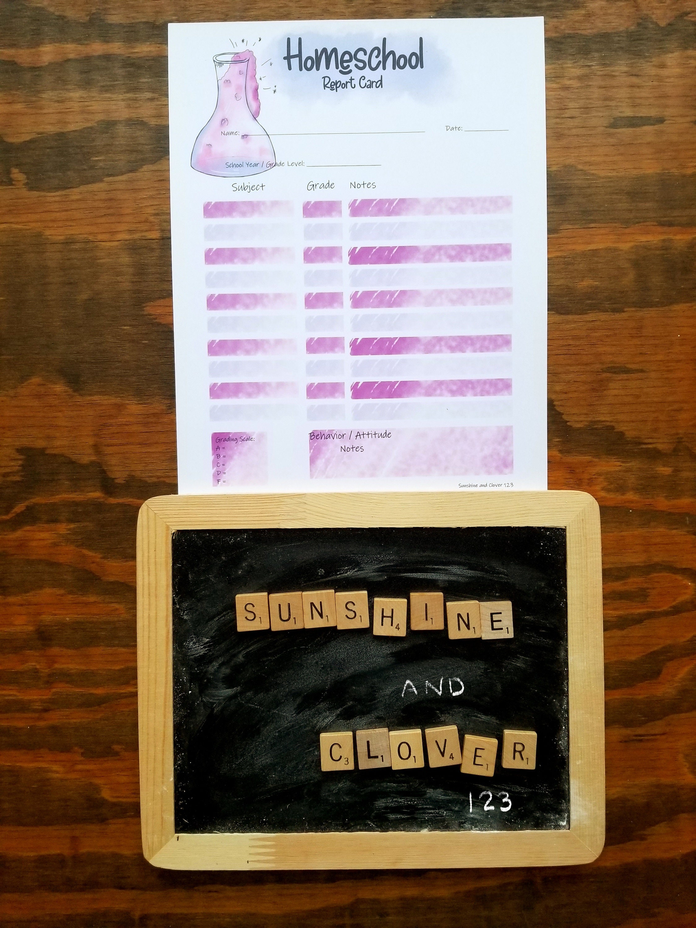 Report Card for Homeschoolers Printable Grade Card Pink and - Etsy Canada