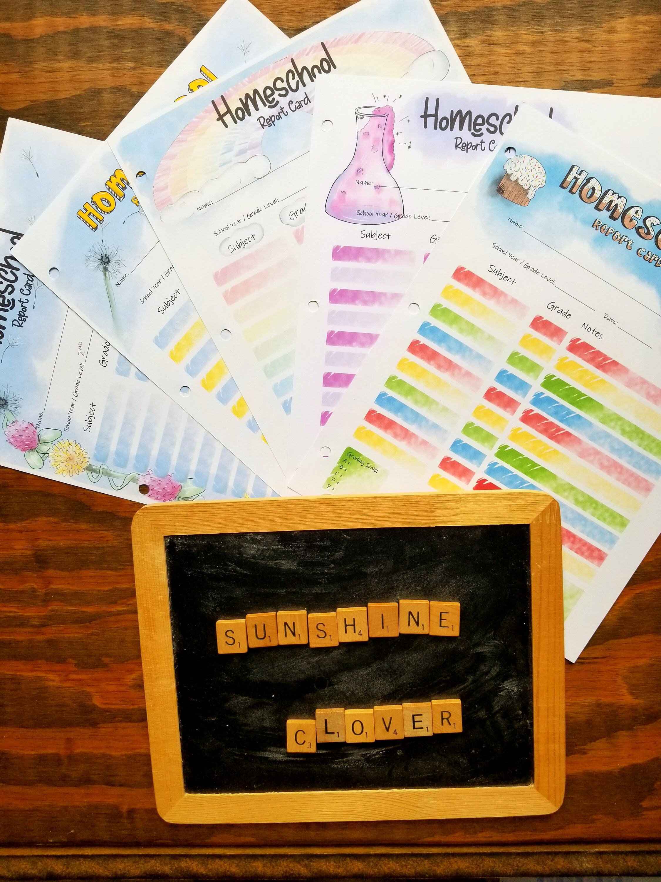 Homeschool Report Card Bundle, Printable Grade Cards, 5 Pack Bundle of ...