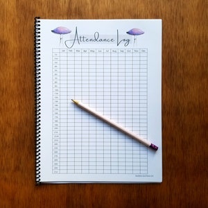 Attendance Log Mushroom Printable Attendance Record PDF Attendance Log ...